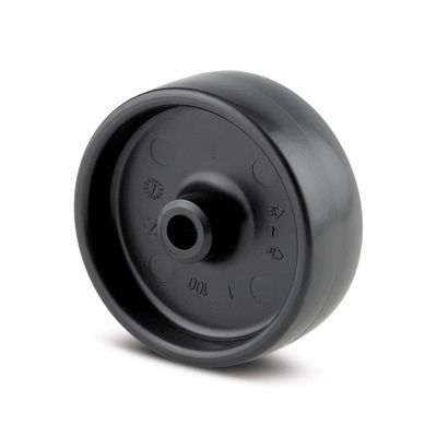 50mm Black Plastic Wheel 6mm Plain Bore - 40Kg