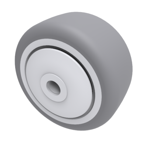 BIL 50mm Grey Thermo Plastic Rubber Wheel with 6mm Ball Bearing Bore ...