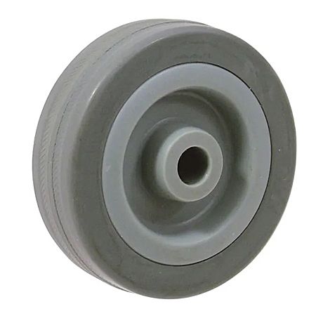 125mm Grey Rubber Wheel Only with 12mm Bore - 100Kg