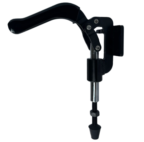 PUSH/PULL TOGGLE CLAMP SCENERY BRAKE WITH ADJUSTABLE RUBBER FOOT SPINDLE