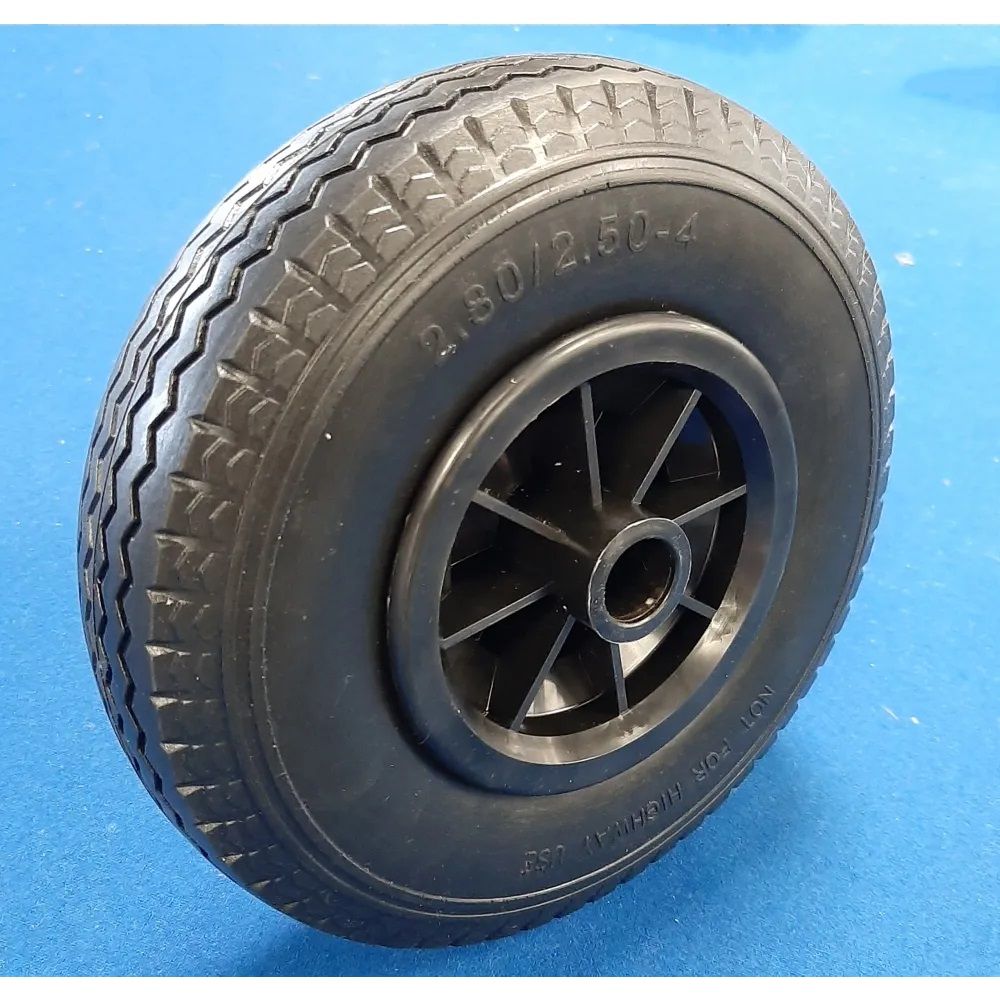 220mm (20mm Bore) PLASTIC CENTRE PUNCTURE PROOF WHEEL (2.80/2.50-4) - 75Kg